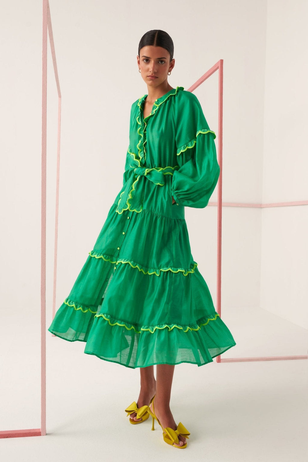 Flame Dress Green – CELIA B US